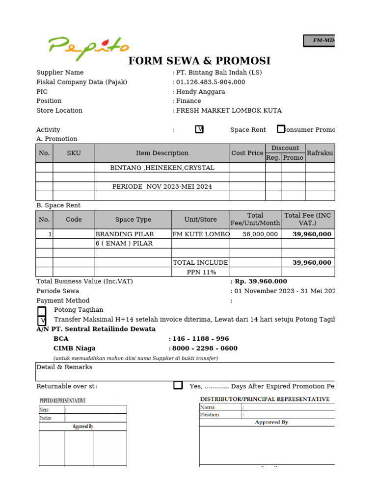Form Listing Tiger Soju Bbi | PDF