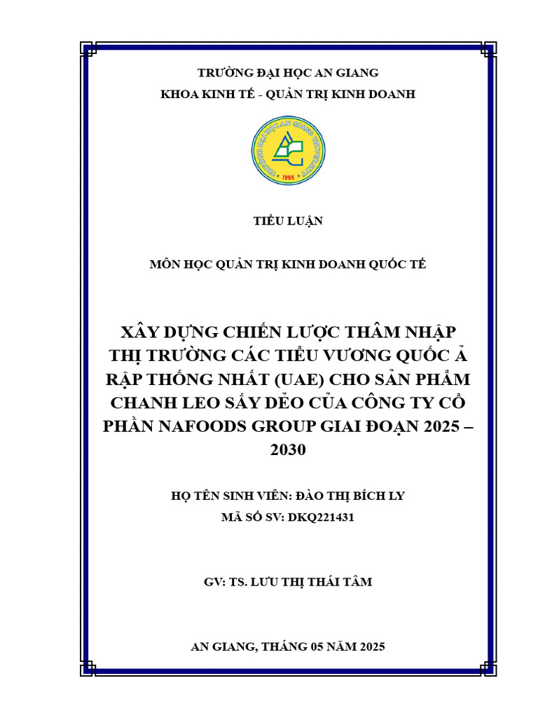 Qtkdqt.xây Dựng Chiến Lược Thâm Nhập Thị Trường | PDF