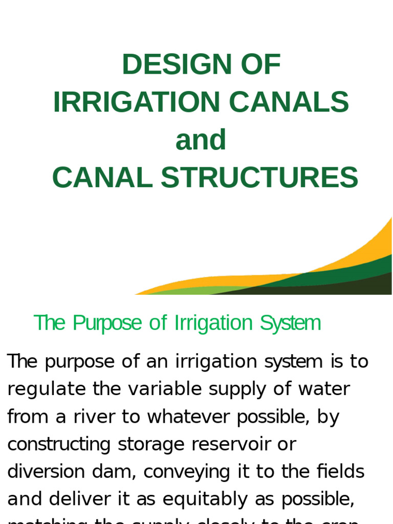 Irrigation Canal Design Manual | PDF | Irrigation | Canal