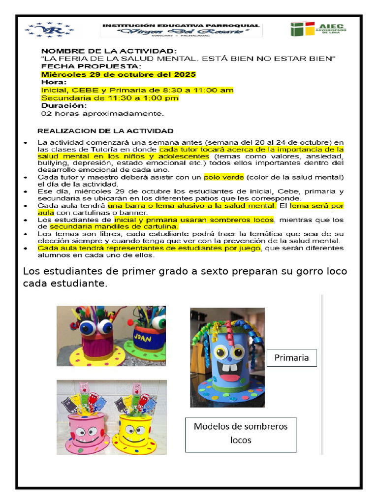 Actividad Salud Mental | PDF