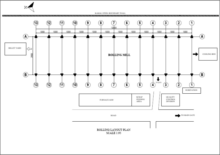 Cooling Bed Rolling Mill Layout Plan | PDF | Building Materials | Iron