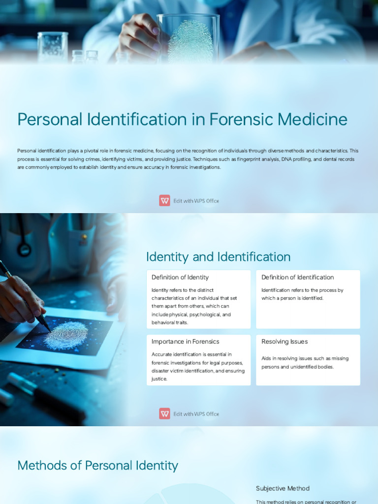 Forensic Personal Identification Methods | PDF | Forensic Science ...
