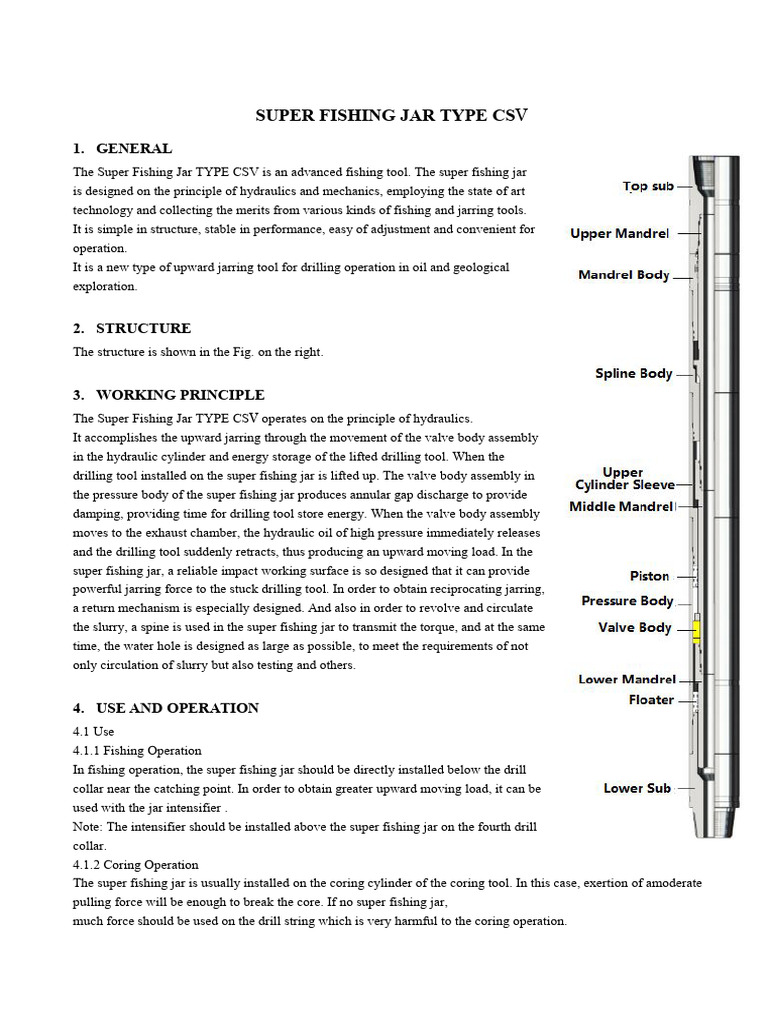 Super Fishing Jar TYPE CSV Overview | PDF | Pipe (Fluid Conveyance ...