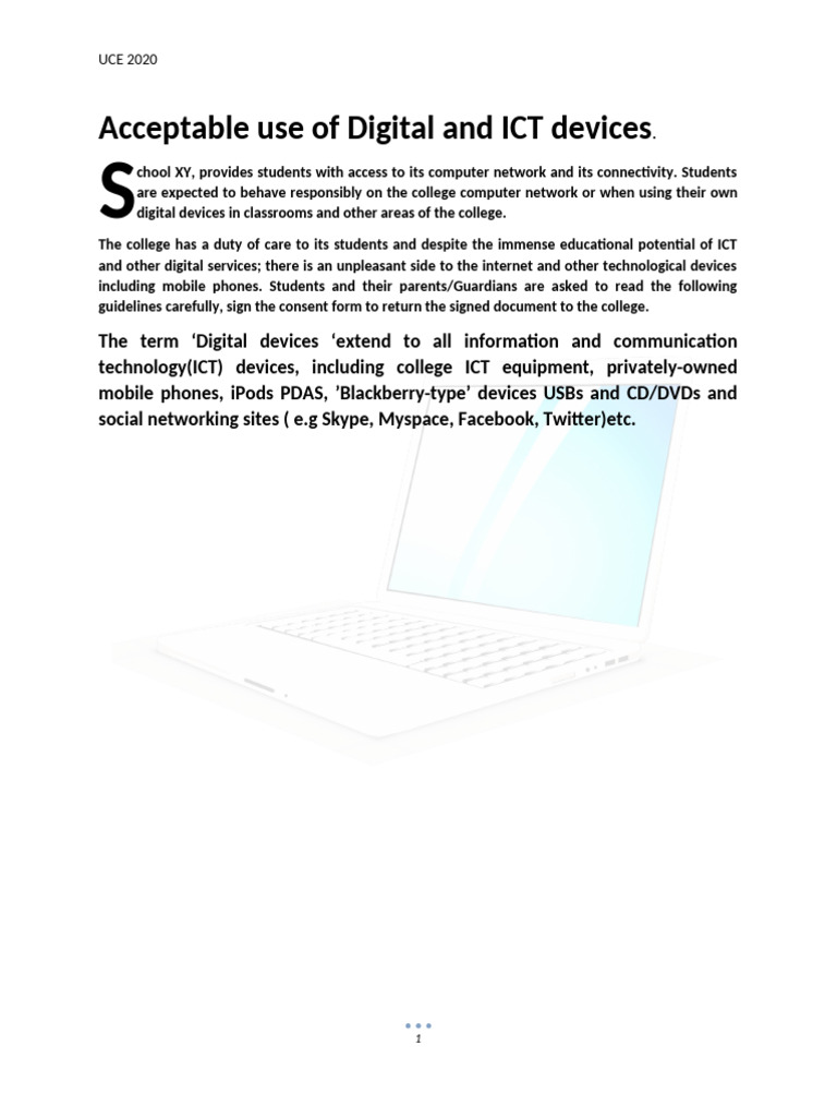 Acceptable Use of Digital and ICT Devices | PDF