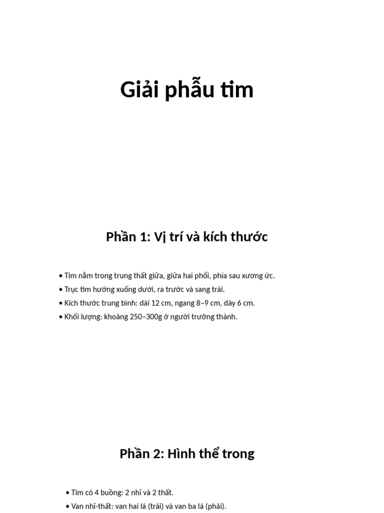 Giai Phau Tim PowerPoint | PDF