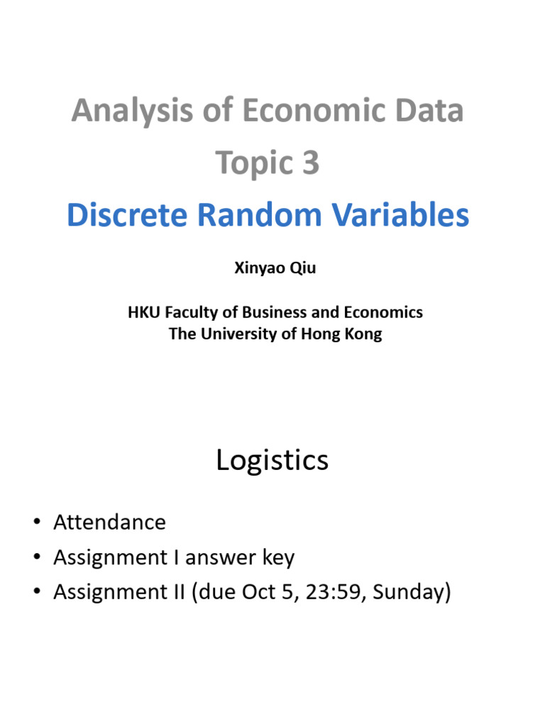 Topic 3 Discrete Random Variables | PDF | Probability Distribution ...