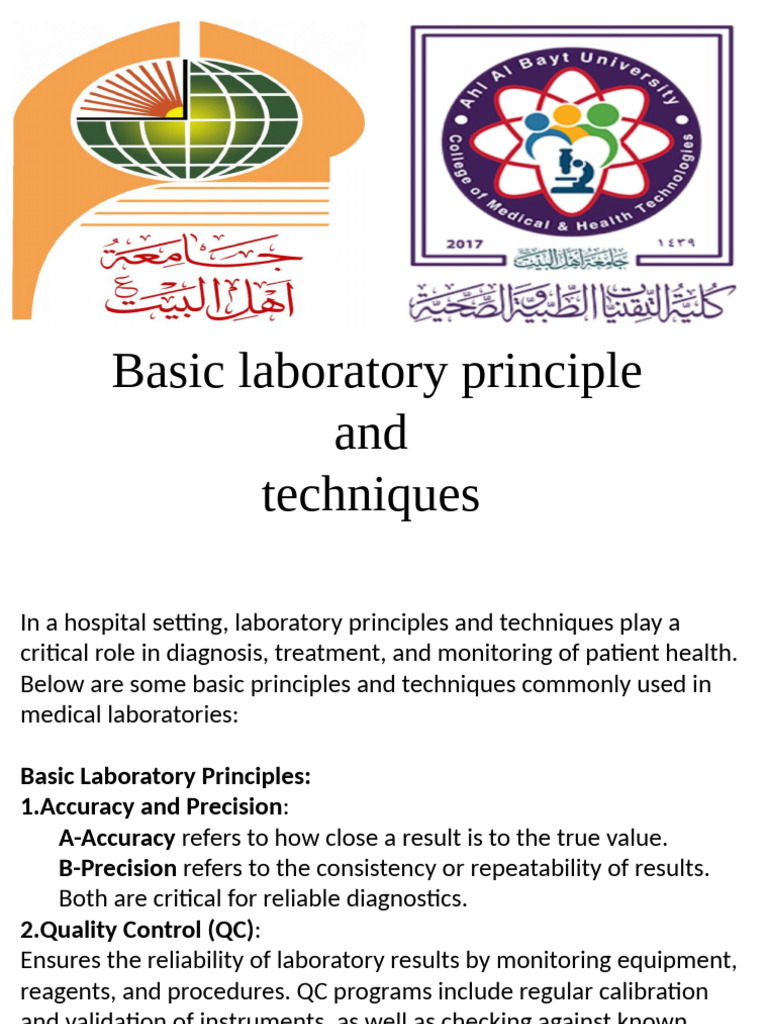 Essential Laboratory Techniques in Hospitals | PDF | Infection ...