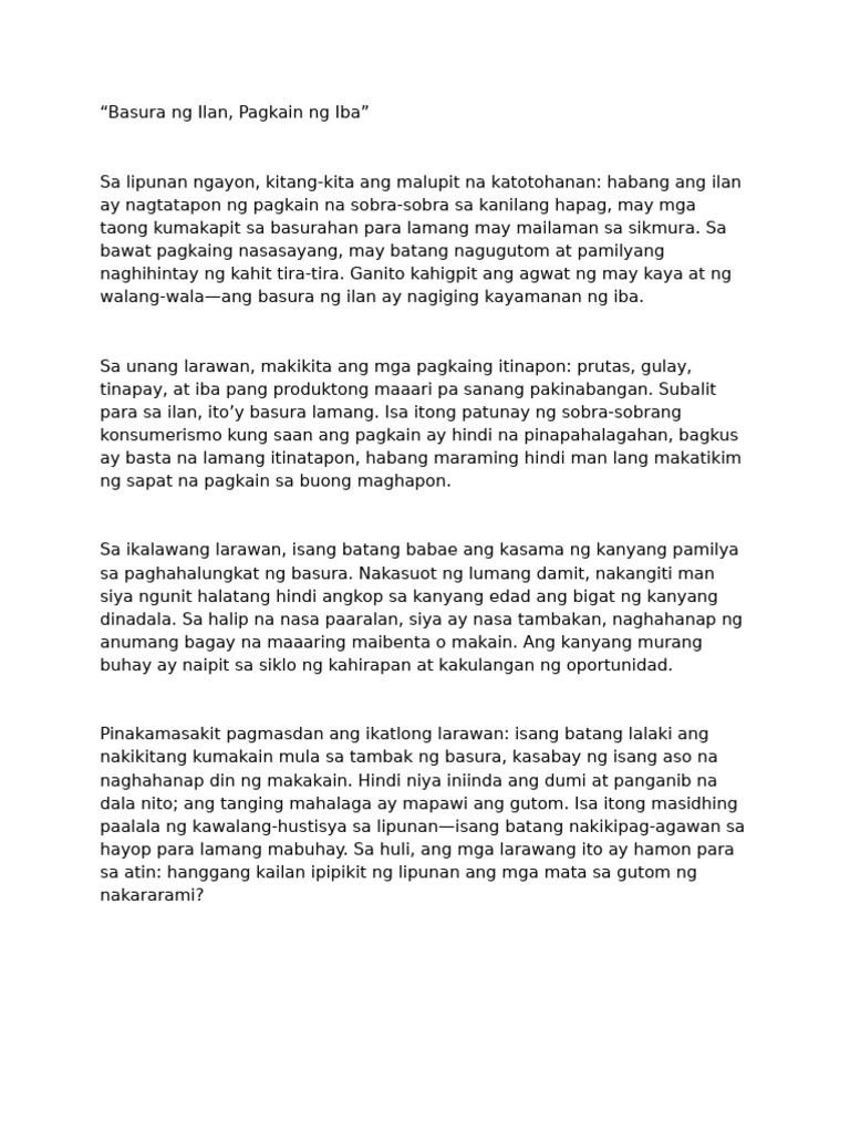 Filipino Photo Essay | PDF