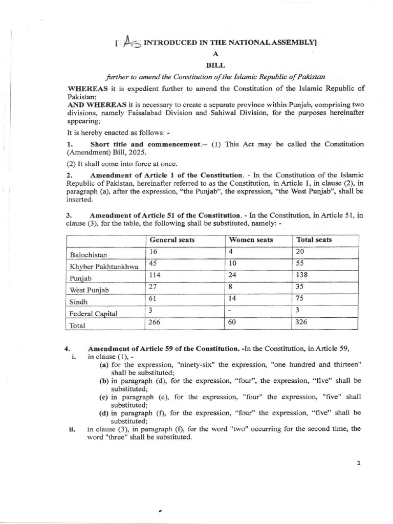 Constitution (Amendment) Bill, 2025 | PDF | Constitutional Amendment ...