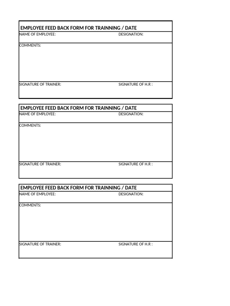 Tfs Training Feed Back of Employees | PDF