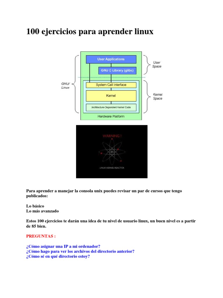 100 Ejercicios para Aprender Linux | PDF | Archivo de computadora ...