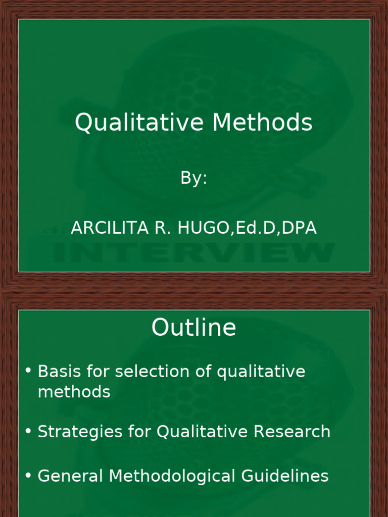 Qualitative Research Methods Overview | PDF | Qualitative Research ...