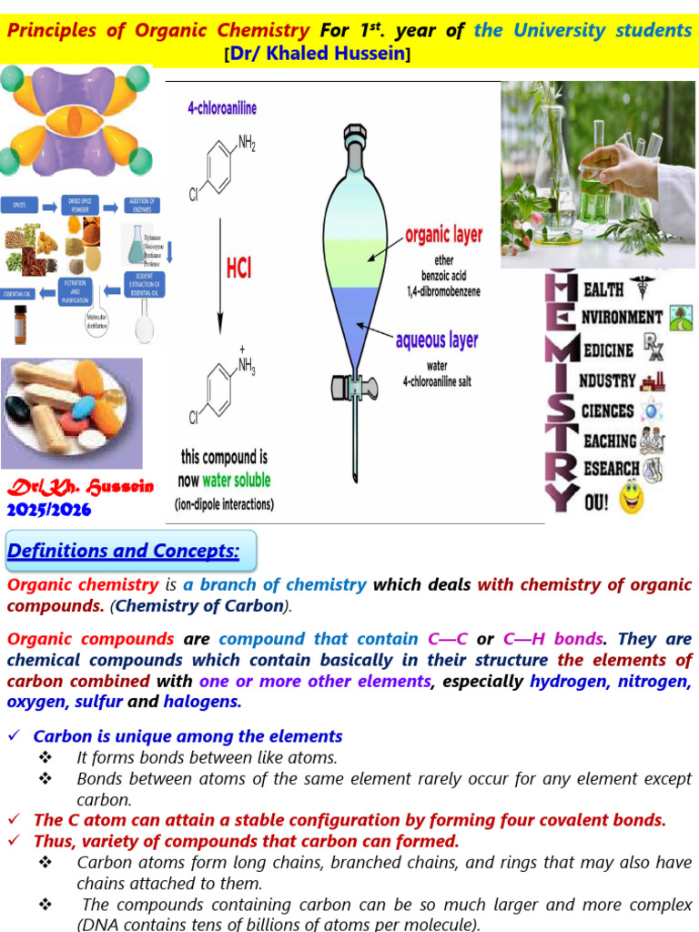 Part I Final 11 October Organic Chapter I October 2025 | PDF | Chemical ...