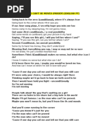 The Man Who Can't Be Moved Lyrics | PDF