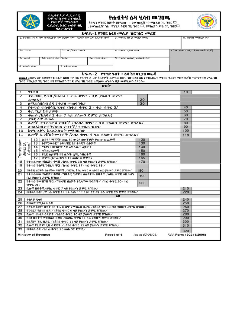 Amharic Balance Sheet Overview | PDF