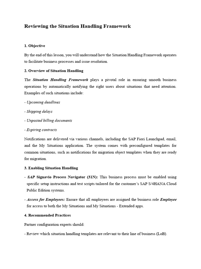 Reviewing The Situation Handling Framework | PDF | Cloud Computing ...