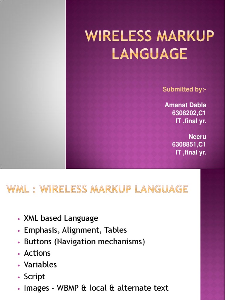 Wireless Markup Language | PDF | Communications Protocols | Networking ...