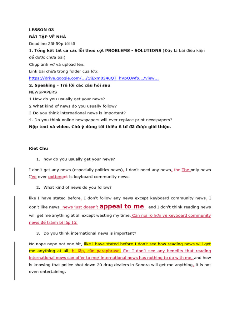 Homework on News and Speaking Skills | PDF | News | Newspapers