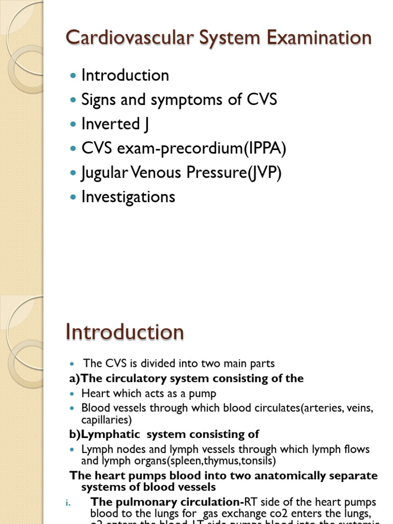 Cardiovascular System Examination | PDF | Heart | Circulatory System