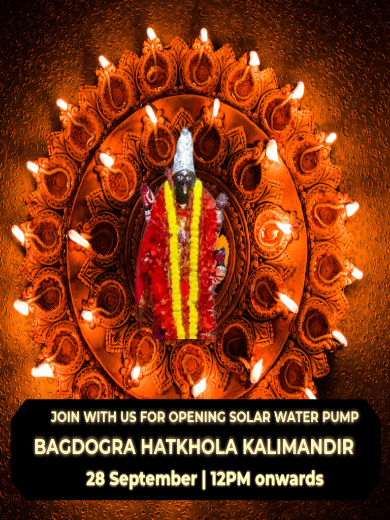 Bagdogra Hatkhola Kalimandir: 28 September - 12PM Onwards | PDF
