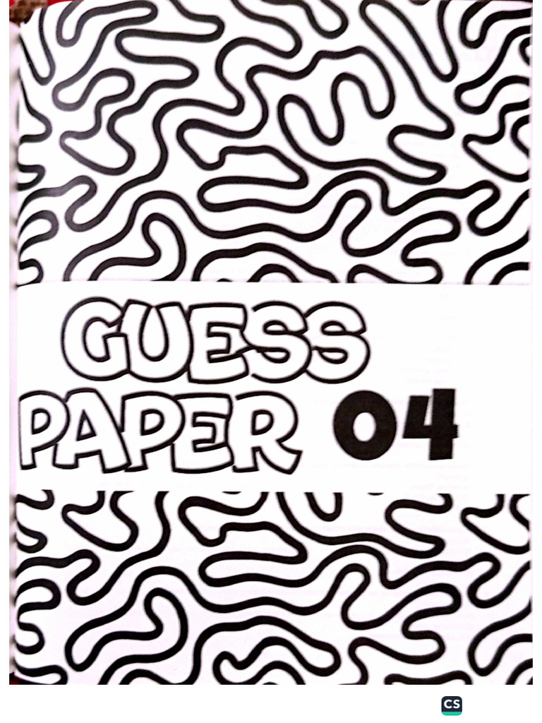 Guess Paper 4 | PDF
