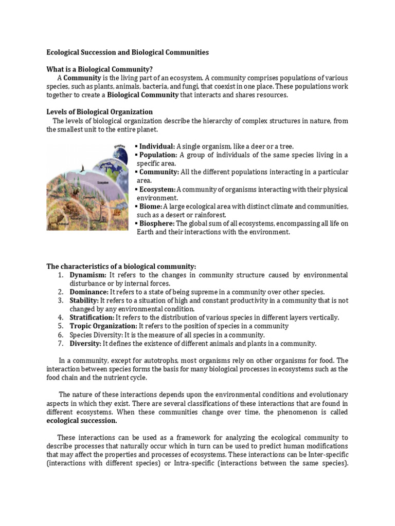 Ecological Succession and Biological Communities | PDF | Ecosystem ...