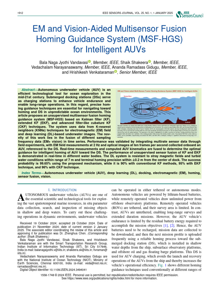 EM and Vision-Aided Multisensor Fusion Homing Guidance System MSF-HGS ...