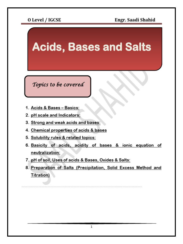 Acids, Bases, and Salts Overview | PDF | Hydroxide | Sodium Carbonate