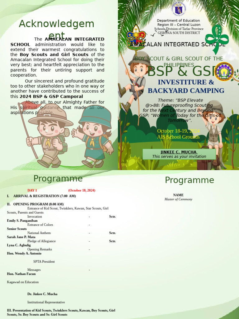 2024 BSP & GSP Camporal Invitation | PDF | Outdoor Recreation | Youth ...