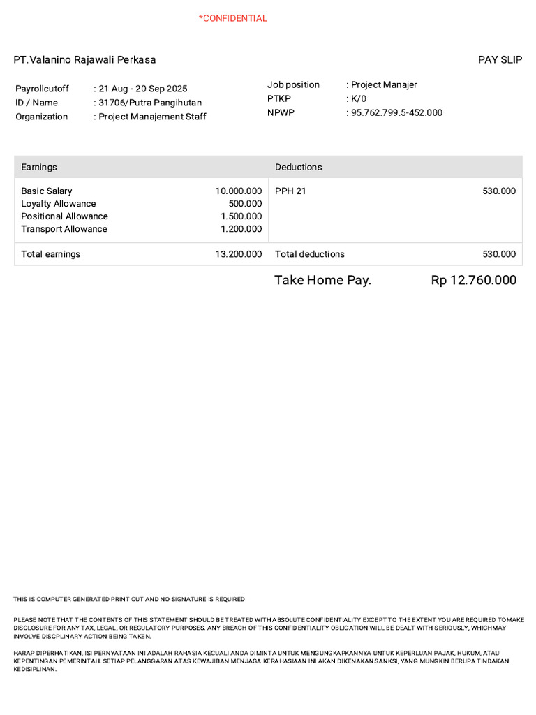 Payslip 31706 09 2025 | PDF