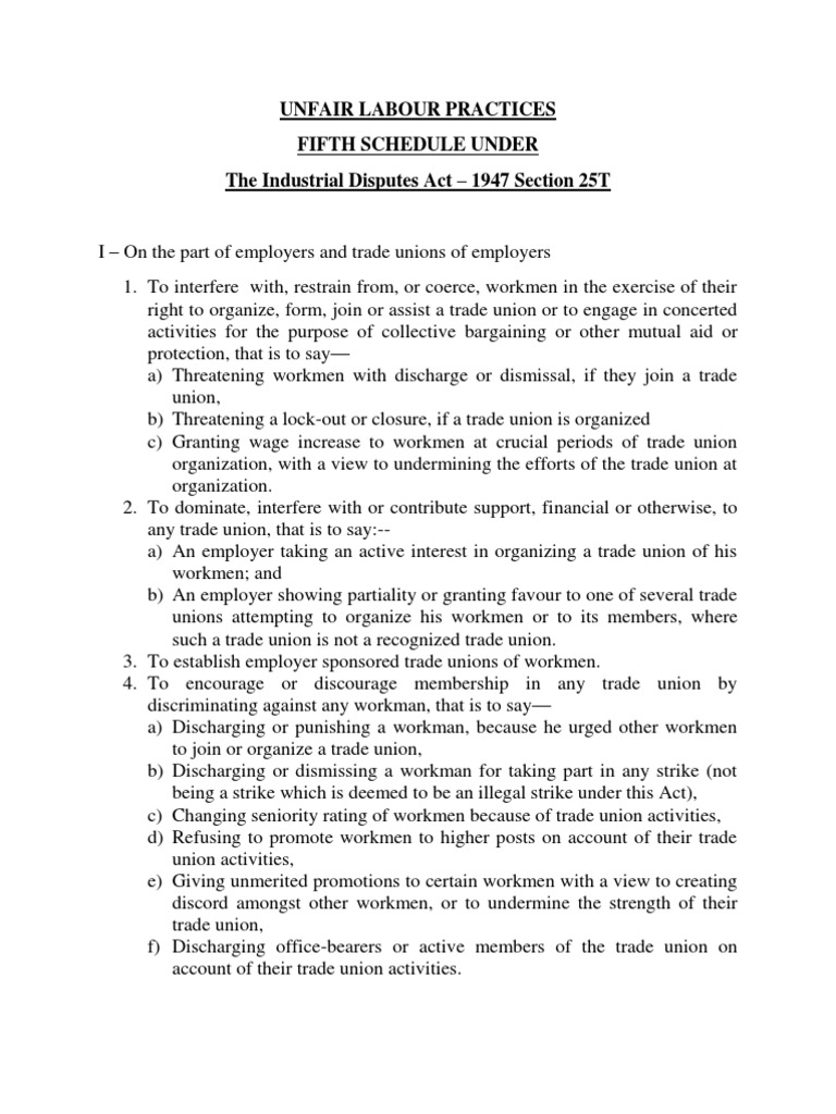 Unfair Labour Practices | PDF | Trade Union | Strike Action