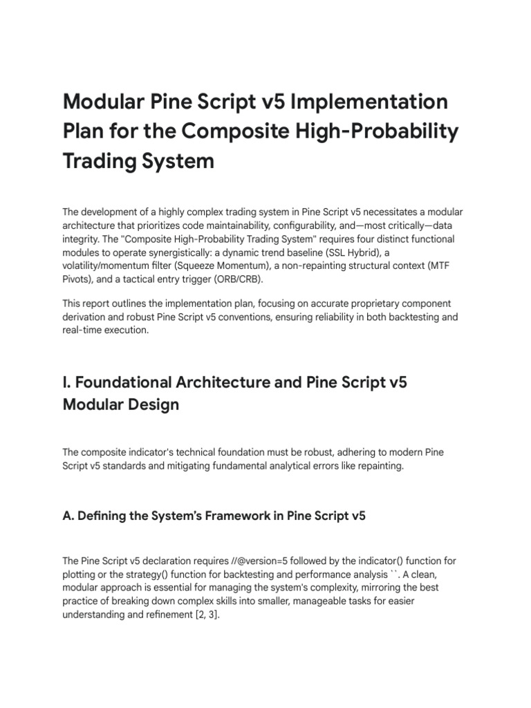 Pine Script Trading System Development | PDF | System | Moving Average