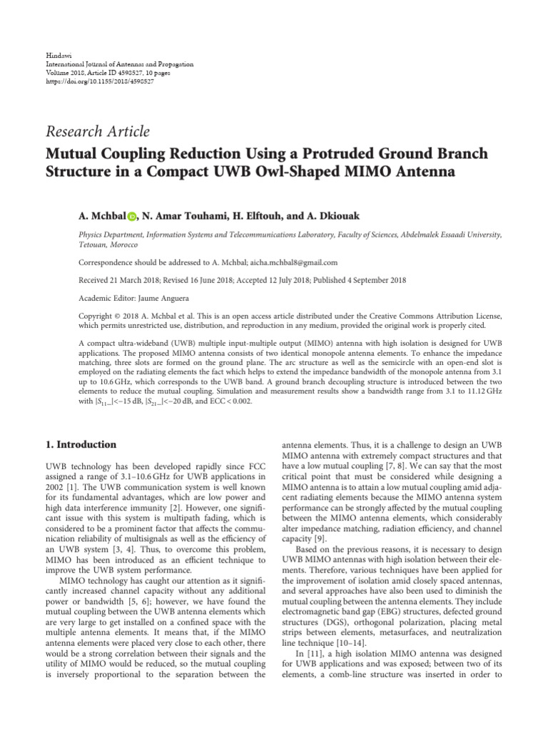 Mutual Coupling Reduction Using A Protruded Ground | PDF | Antenna ...