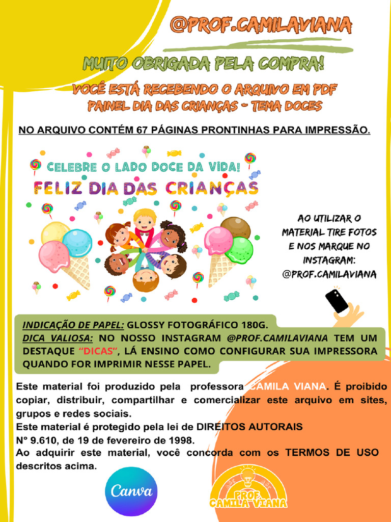 Wooguard Painel Dia Das Criancas Doces | PDF
