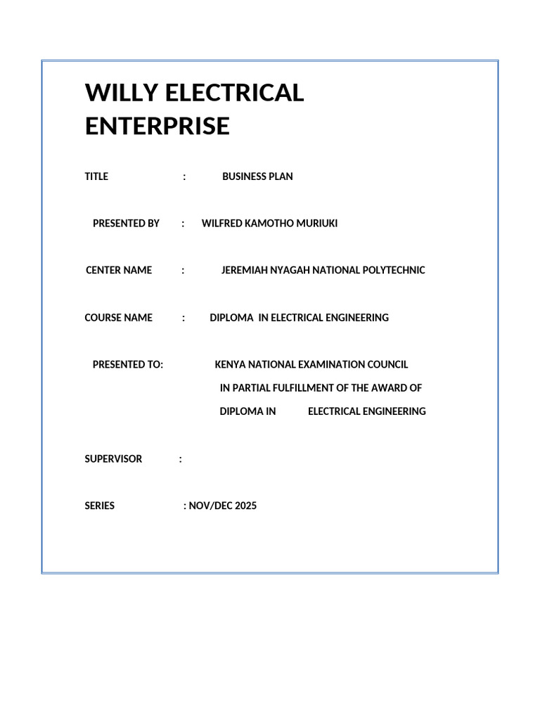 Electrical Business Plan Overview | PDF | Pricing | Sales