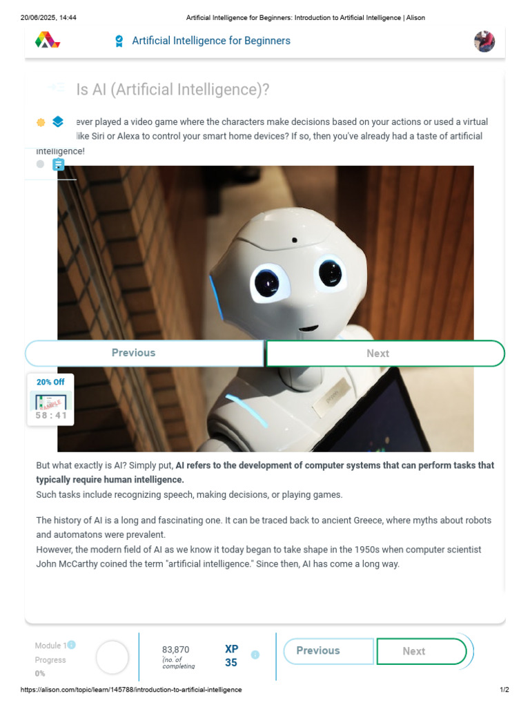Introduction to AI for Beginners | PDF | Artificial Intelligence ...