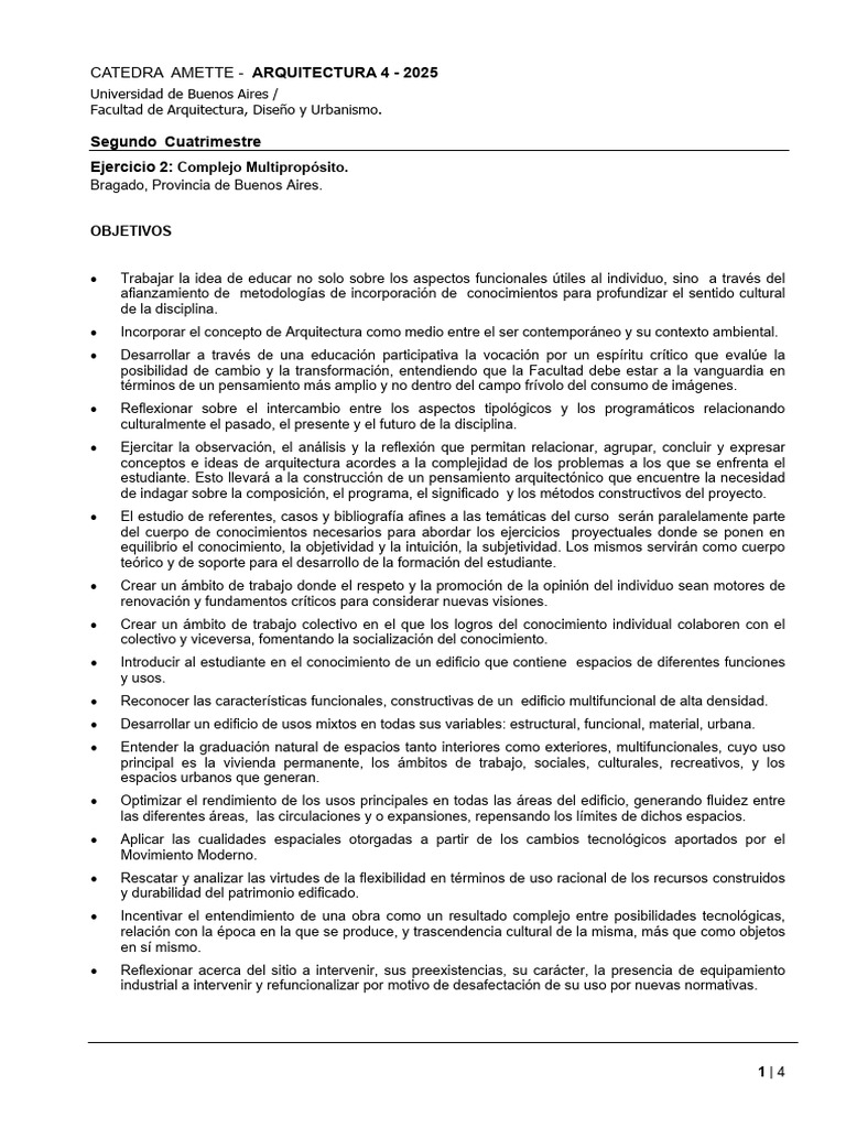 A4 - 2025 - 2C - Ej 2 - Complejo Multiproposito | PDF | edificio | Diseño
