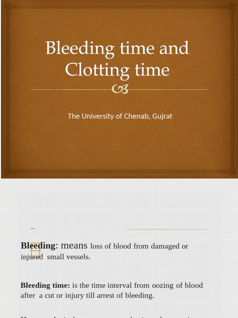 Bleeding & Clotting Time | PDF | Coagulation | Bleeding