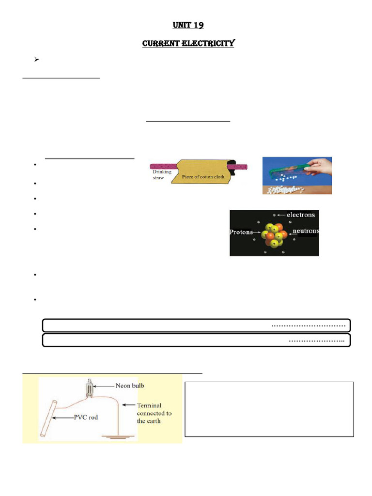 Current Electricity Unit 19 | PDF | Electric Charge | Electricity