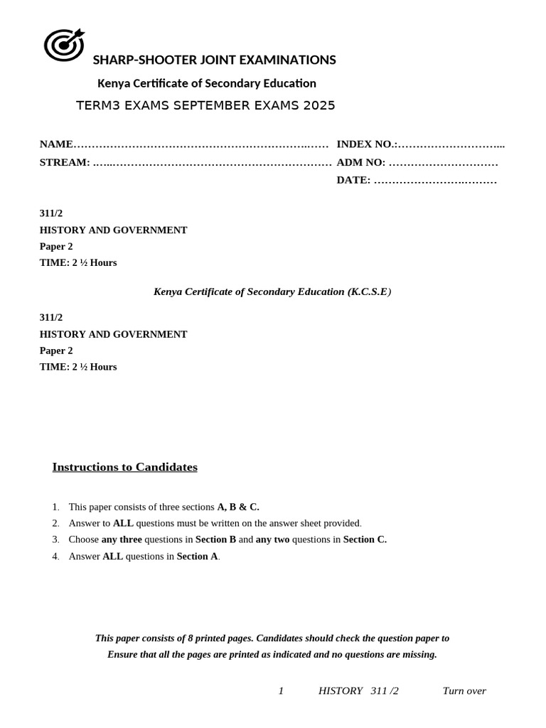 History Sharpshooter Pp2 QP | PDF