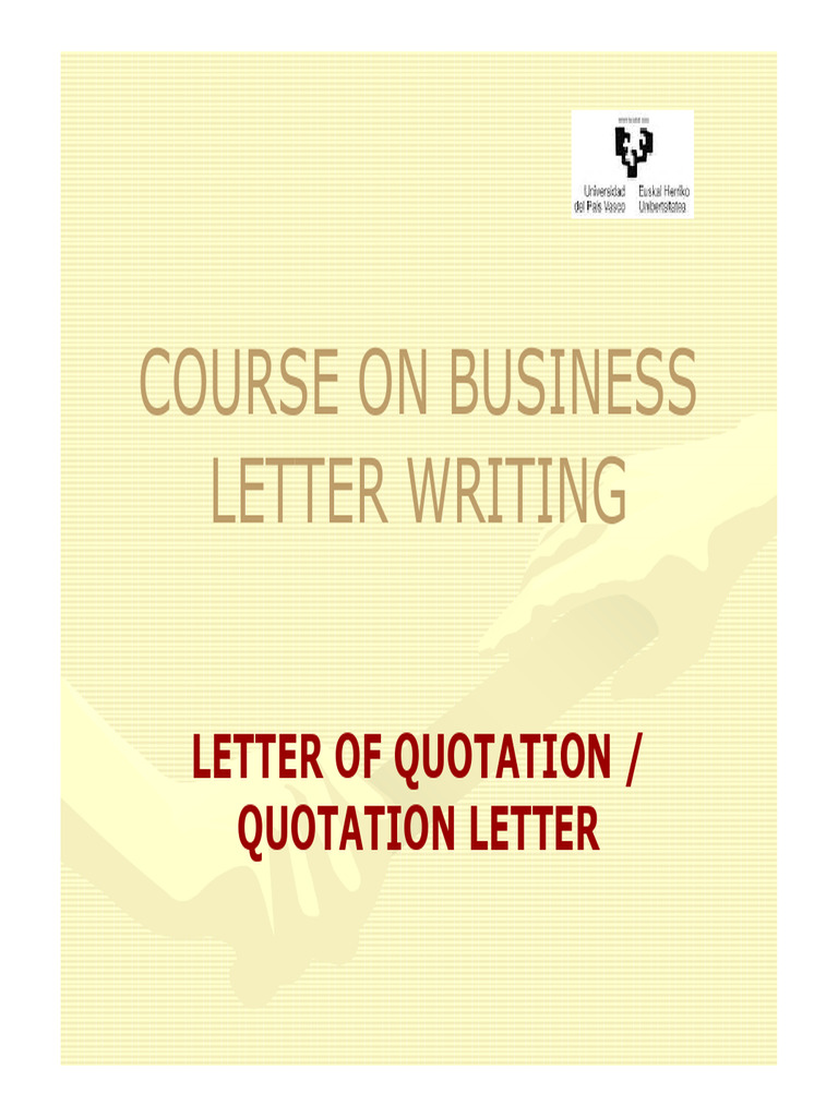 Business Letter Writing: Quotation Guide | PDF | Cheque | Negotiable ...