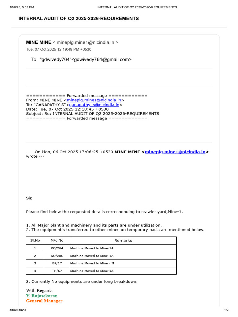 Q2 2025-2026 Internal Audit Requirements | PDF | Accounting | Business