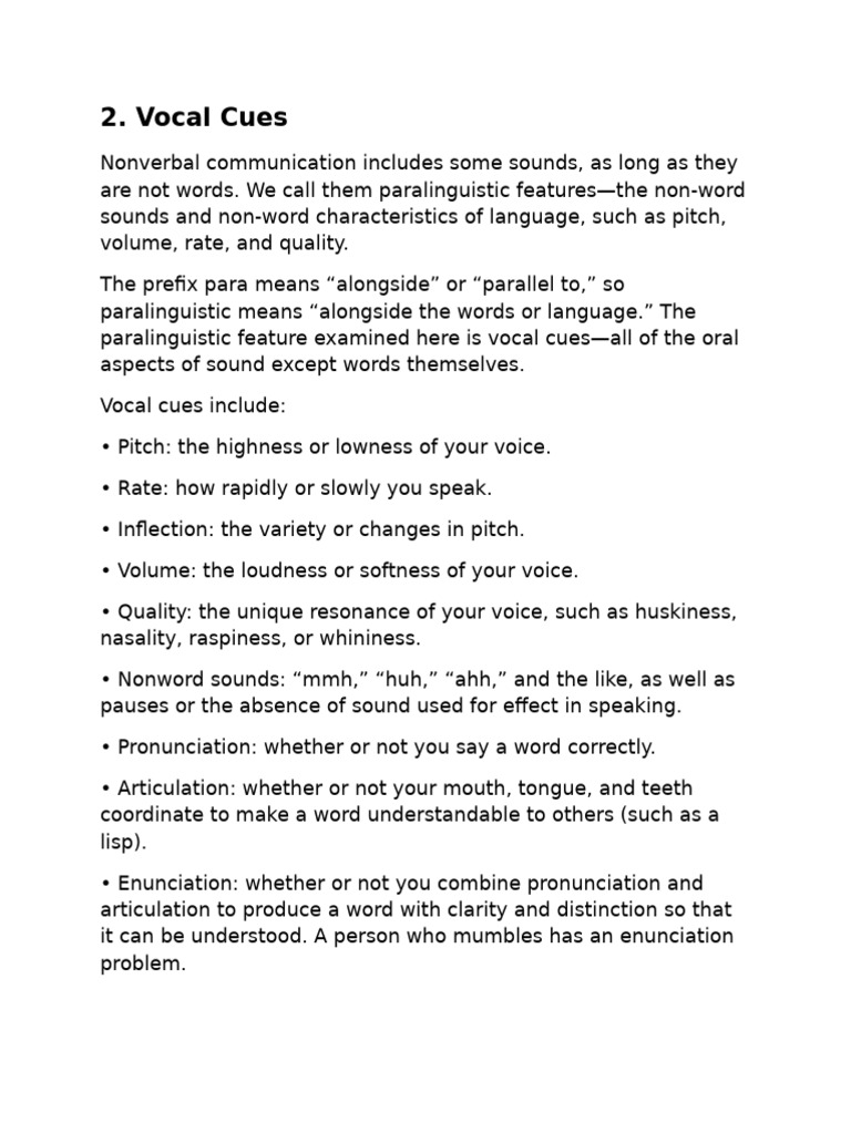 Lecture 5 CCM 105 Vocal Cues | PDF | Emotions | Speech