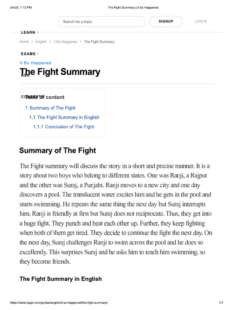 The Fight | PDF