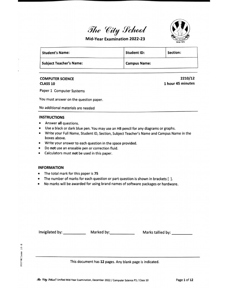 Comp Science P1 10 3 | PDF
