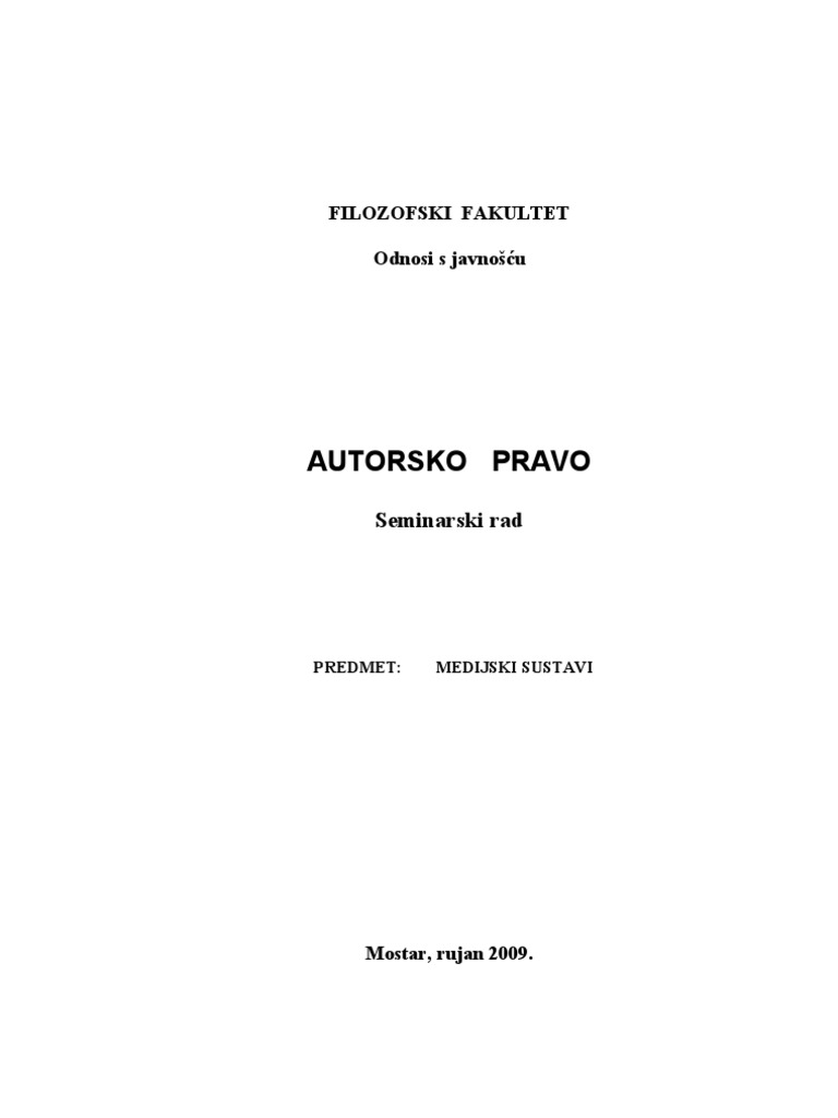 Autorsko Pravo | PDF