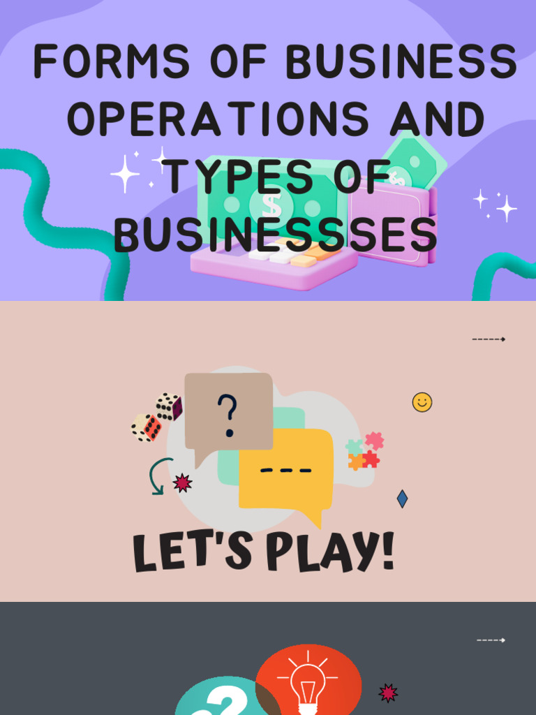 Forms of Business Organizations and Types of Business Activities | PDF ...