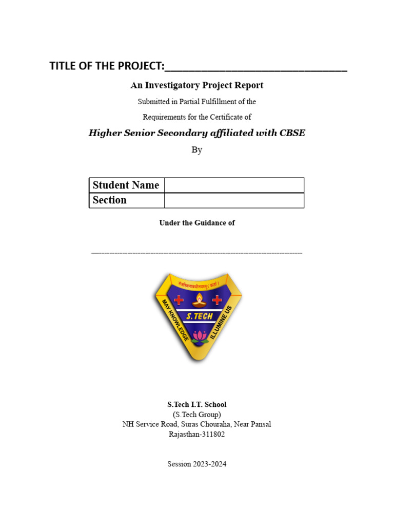 Investigatory Project | PDF