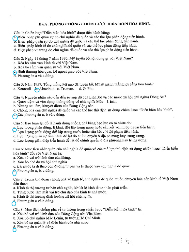 Ngân hàng câu hỏi QP2 có đáp án | PDF