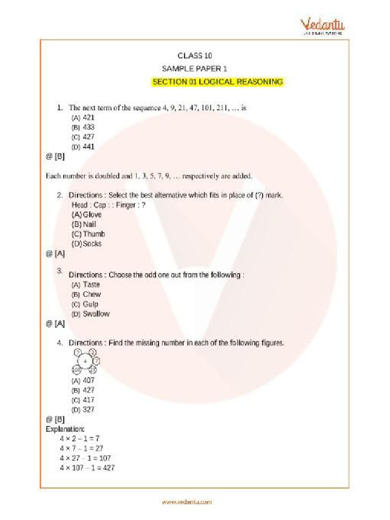IMO Sample Paper Vedantu | PDF